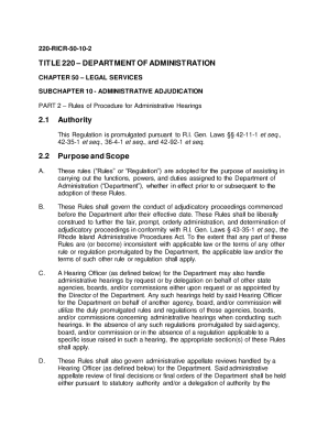 Fillable Online Rules of Procedure for Administrative Hearings (220 ...