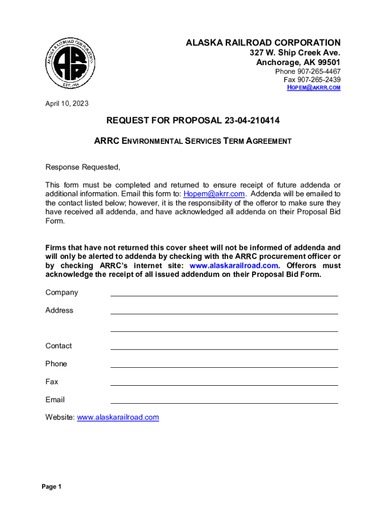 Fillable Online Alaska Railroad Corporation Company Profile Fax Email Print - pdfFiller