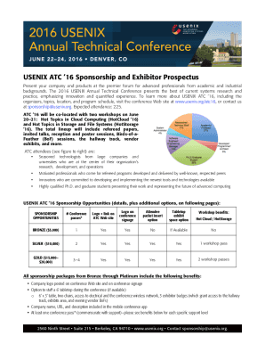 Fillable Online USENIX ATC '16 Sponsorship and Exhibitor Prospectus Fax Email Print - pdfFiller