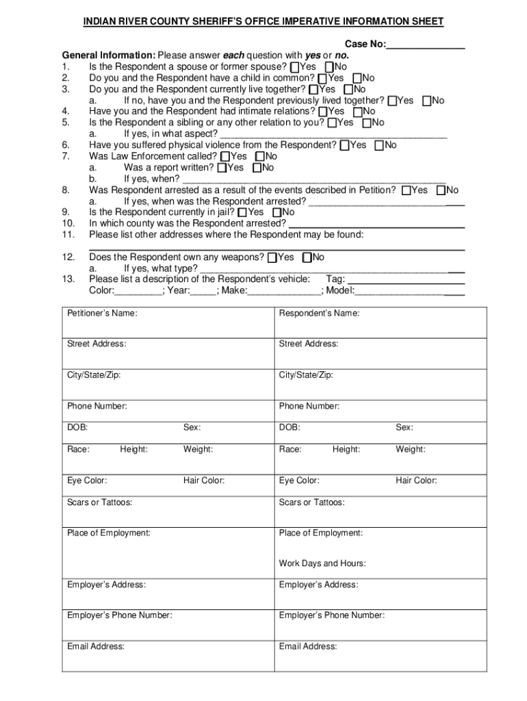 Fillable Online Petition for DV Injuction Packet - With Children ...