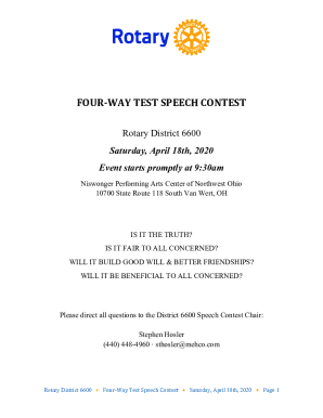 Fillable Online 4-WAY TEST SPEECH CONTEST RESULTS Fax Email Print ...