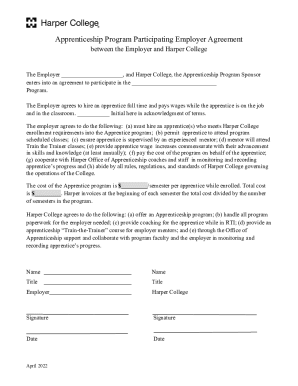 Fillable Online Agreement Between Company and Apprentice Fax Email Print - pdfFiller