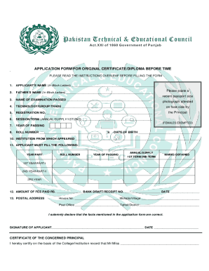 Fillable Online Before Time Certificate Diploma Form 1PDF Fax Email ...