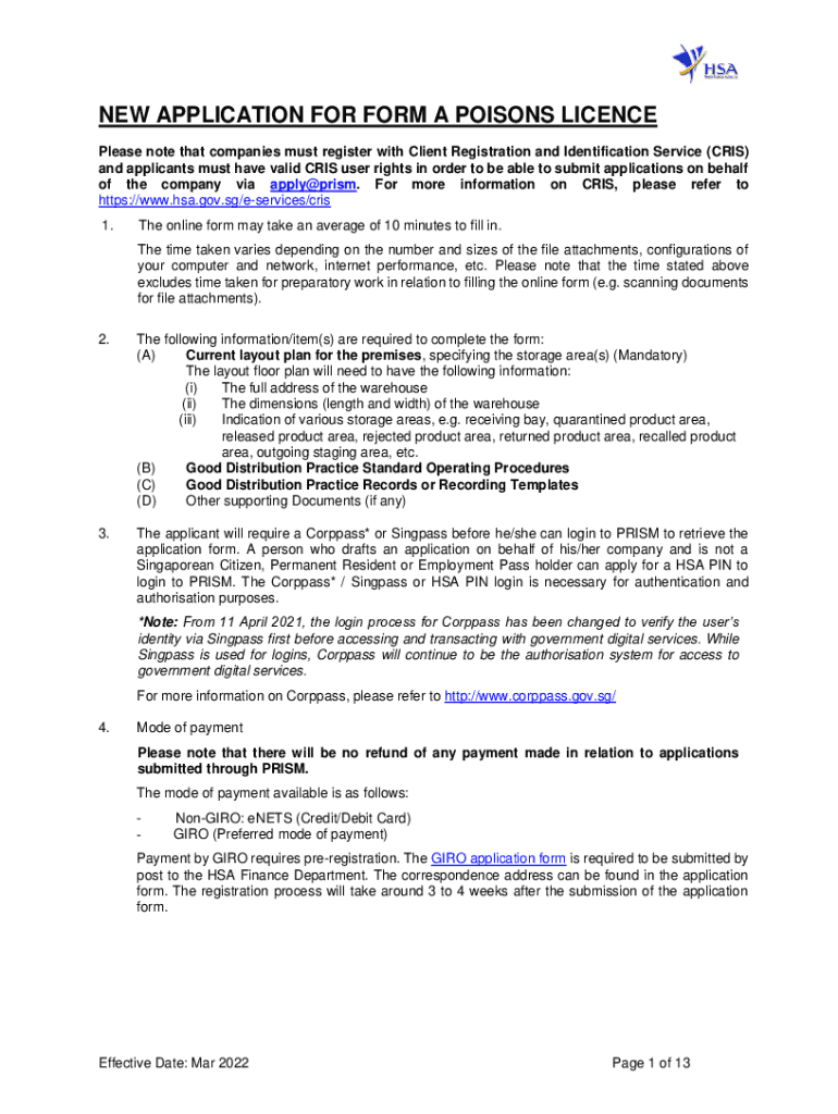 Fillable Online AMENDMENT APPLICATION FOR A FORM A POISONS ... Fax ...