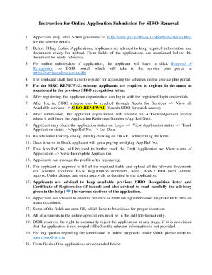 Fillable Online dsir gov Siro Application Form - Fill Online, Printable ...