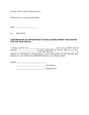 Sample Employer Letter for TN Doc Template | pdfFiller