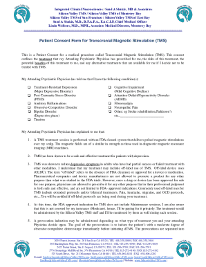 Fillable Online Patient Consent Form for Transcranial Magnetic ...