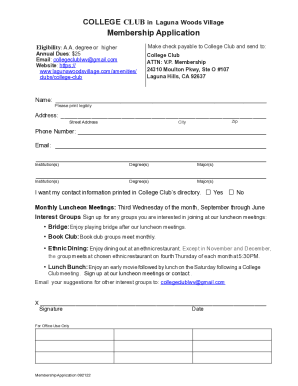 Fillable Online Annual Dues: $25 Fax Email Print - pdfFiller