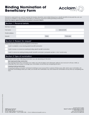 Fillable Online Nomination of Beneficiaries Form Fax Email Print - pdfFiller