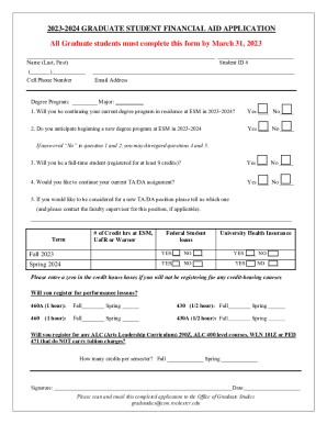 Fillable Online 2023-2024 GRADUATE STUDENT FINANCIAL AID APPLICATION ...