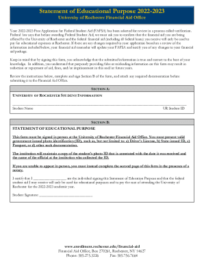 Fillable Online Statement of Educational Purpose 2022-2023 Fax Email ...