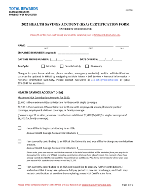 Fillable Online Health Savings Accounts (HSA) Fax Email Print - pdfFiller