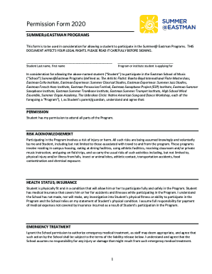 Fillable Online summer esm rochester Permission to Leave Campus Request ...