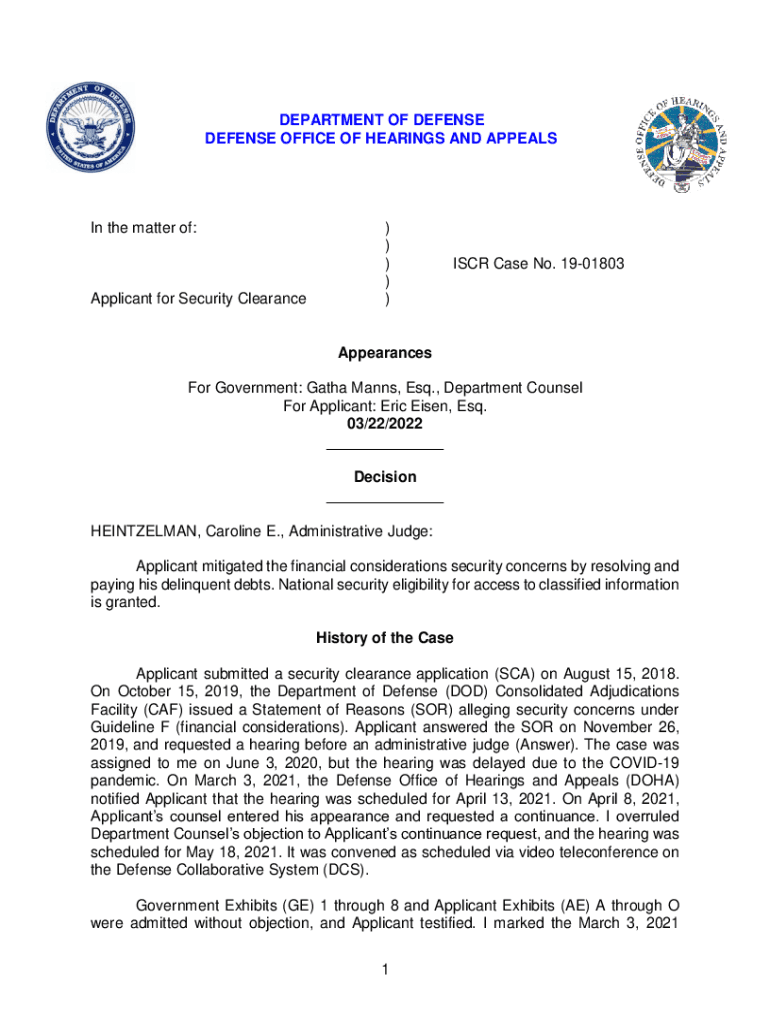 Fillable Online ISCR Case No. Fax Email Print - pdfFiller