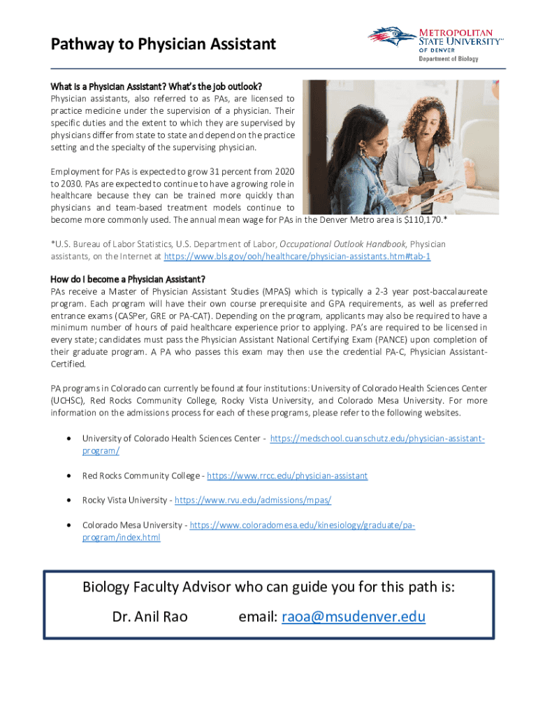 Fillable Online What Does a PA Do? Physician Assistant Career Path ...
