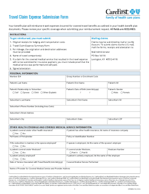 Fillable Online Travel Claim Expense Submission Form Fax Email Print ...