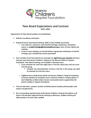 Fillable Online Teen Board Application Packet Fax Email Print - pdfFiller