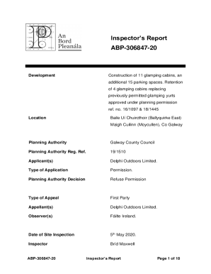 Fillable Online Inspector's Report ABP-306847-20 Fax Email Print ...