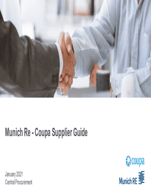 Fillable Online Munich Re - Coupa CSP Supplier Guide complete. Munich Re - MR - Munich-MR - DE ...