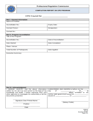 Continuing Professional Development s Doc Template | pdfFiller