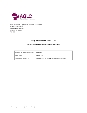 Fillable Online AGLC soliciting proposals for retail sports betting Fax ...
