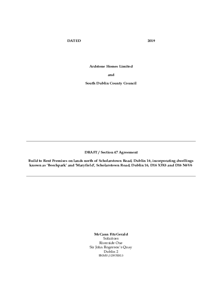 Fillable Online draft-section-47-agreement.pdf Fax Email Print - pdfFiller