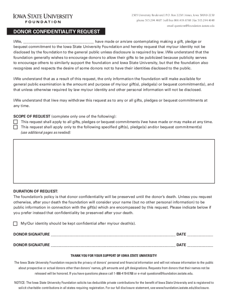 Fillable Online Iowa State University Foundation - Faculty and Staff Fax Email Print - pdfFiller
