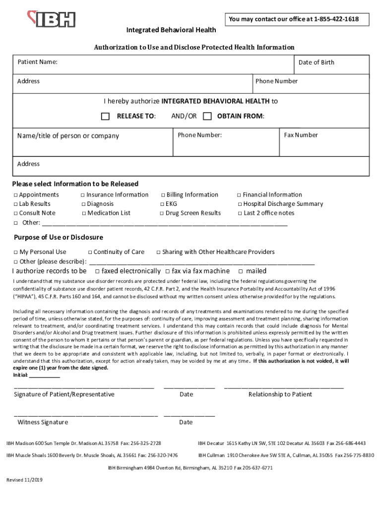 Fillable Online Authorization to disclosure of protected health information Fax Email Print ...