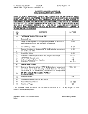 Fillable Online border road organisation chief engineer project udayak ...
