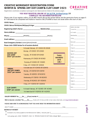 Fillable Online mag rochester Winter Term Registration Form Template ...