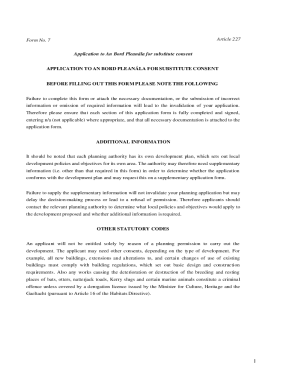 Fillable Online ABP-311893-21 - Application Form for Substitute Consent ...