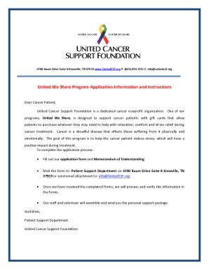 Fillable Online Support for your Journey of Hope Program Application ...