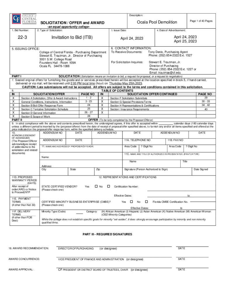 Fillable Online pr cf ITB (Invitation to bid) for used office equipment ...