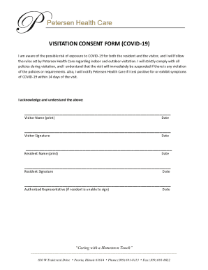 Fillable Online Visitation Consent Form (COVID-19) Fax Email Print ...
