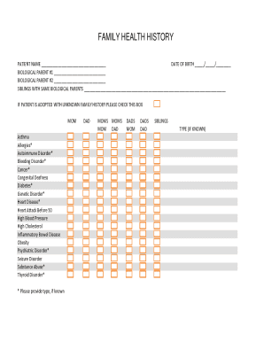 Fillable Online CHILD INTAKE/HISTORY FORM Child's Name Date Age ... Fax Email Print - pdfFiller