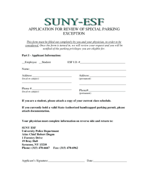 Fillable Online Application for Special Disability Parking Permit Fax ...