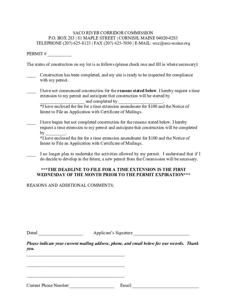 Fillable Online Forms - Saco River Corridor Commission - Cornish, ME Fax Email Print - pdfFiller