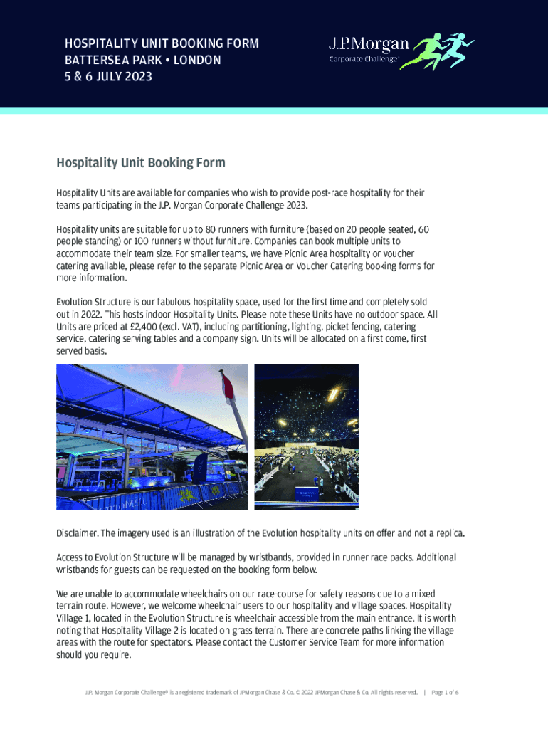 Fillable Online HOSPITALITY UNIT BOOKING FORM Fax Email Print - pdfFiller