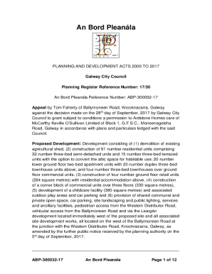 Fillable Online Planning Register Reference Number: 17/30 Fax Email ...