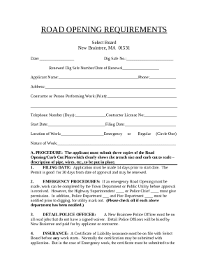 Curb Cut Permit Application Doc Template | pdfFiller