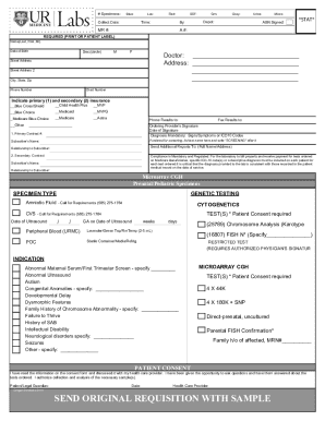 Fillable Online SEND ORIGINAL REQUISITION WITH SAMPLE - URMC ...