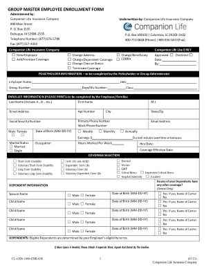 Fillable Online GROUP MASTER EMPLOYEE ENROLLMENT FORM Fax Email Print ...