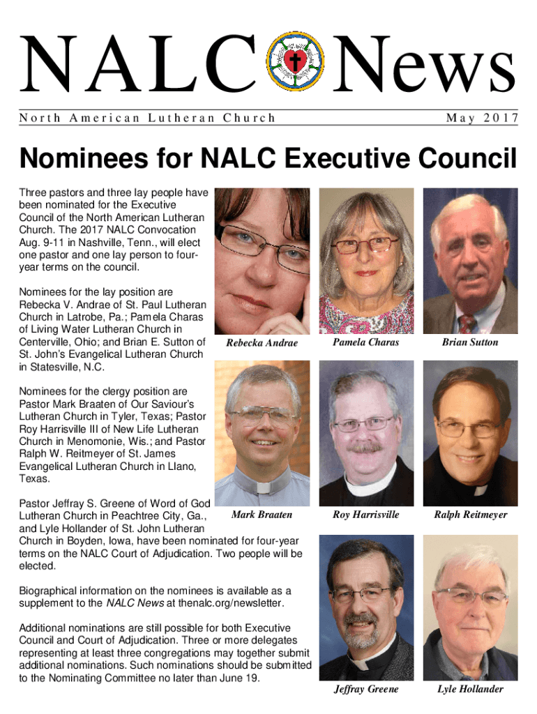 Fillable Online A Comparison of The ELCA and The NALC Fax Email Print ...