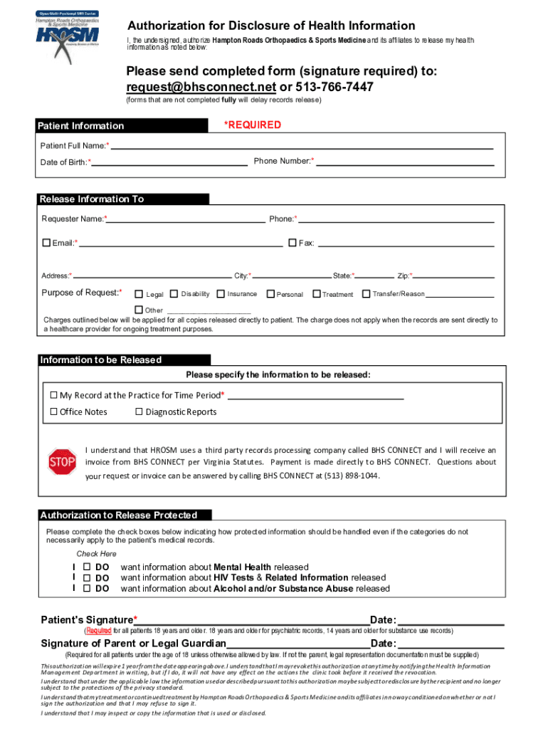 Fillable Online AUTHORIZATION To Use or Disclose Protected Health ... Fax Email Print - pdfFiller