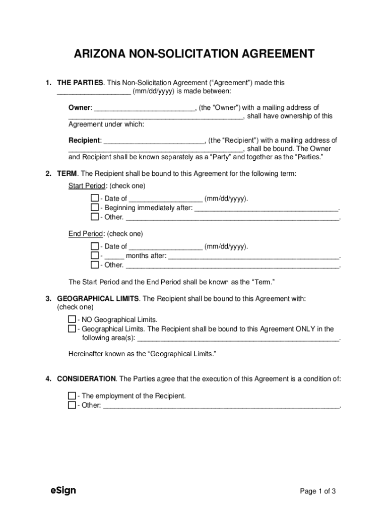 Fillable Online Free Non-Solicitation Agreement Template - 2023 Sample ...