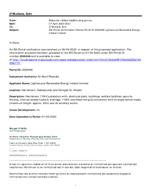 Fillable Online A Chara, An EIA Portal notification was received on 19 ...