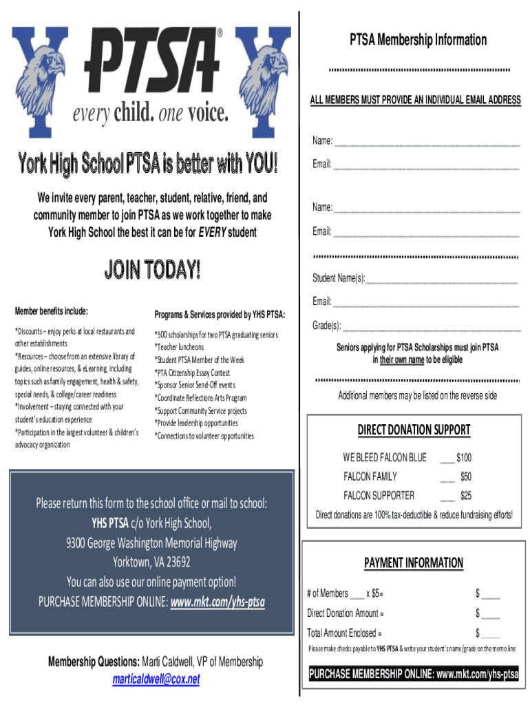 Fillable Online Why Should I Join The PTSA? What is a PTSA Even??? Fax ...