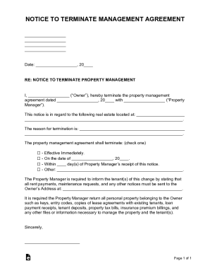 Fillable Online How to Draft Property Management Agreement Termination ...