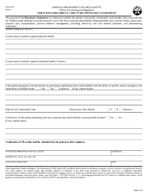 Child Welfare Direct Care Staff Physician's Statement.docx Doc Template ...