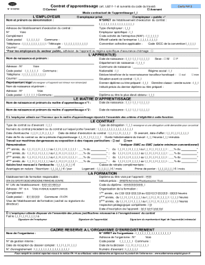 Remplissable En Ligne Comment remplir le Cerfa FA13 du contrat d'apprentissage ? Fax Email ...